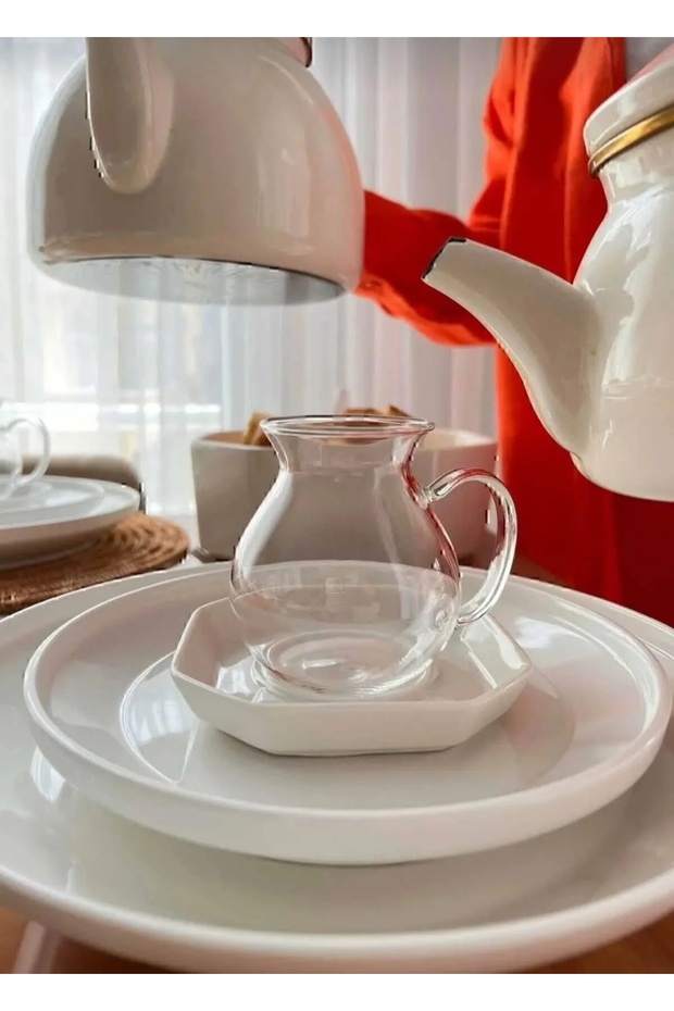 HBNC Ateşe Dayanıklı Borosilikat Kulplu Cam Çay Bardağı Seti – 6'lı ...