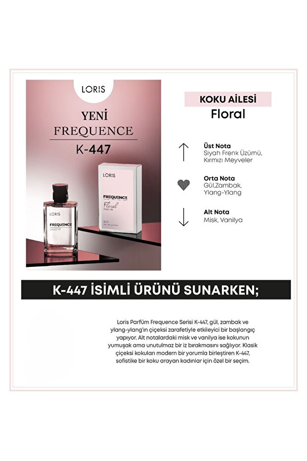 Loris K-447 Frequence Kadın Parfüm EDP 50 ML - Fiyatı, Yorumları