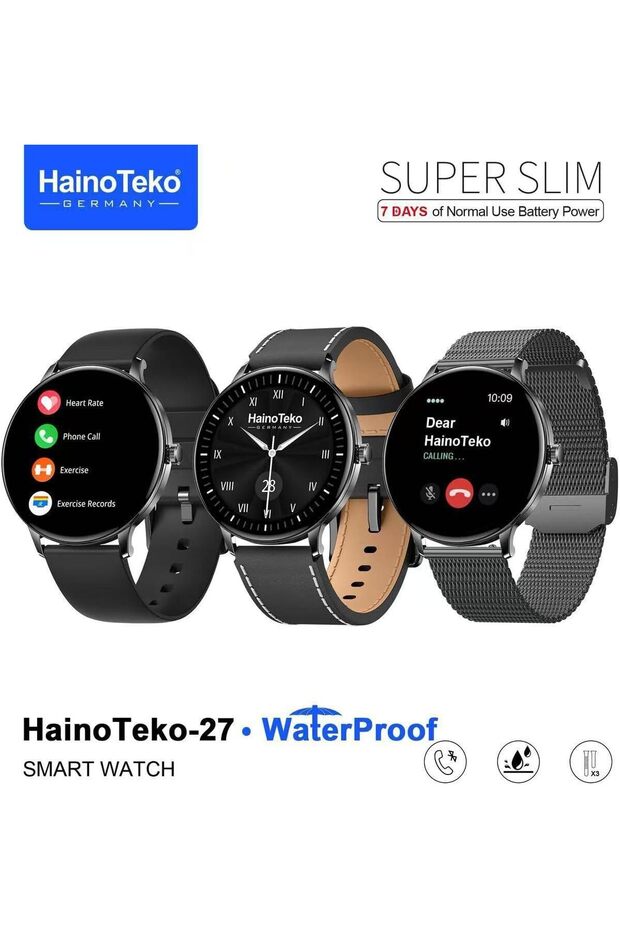 HAINOTEKO -27 Super Slim Waterproof Smartwatch with AMOLED, Bluetooth ...