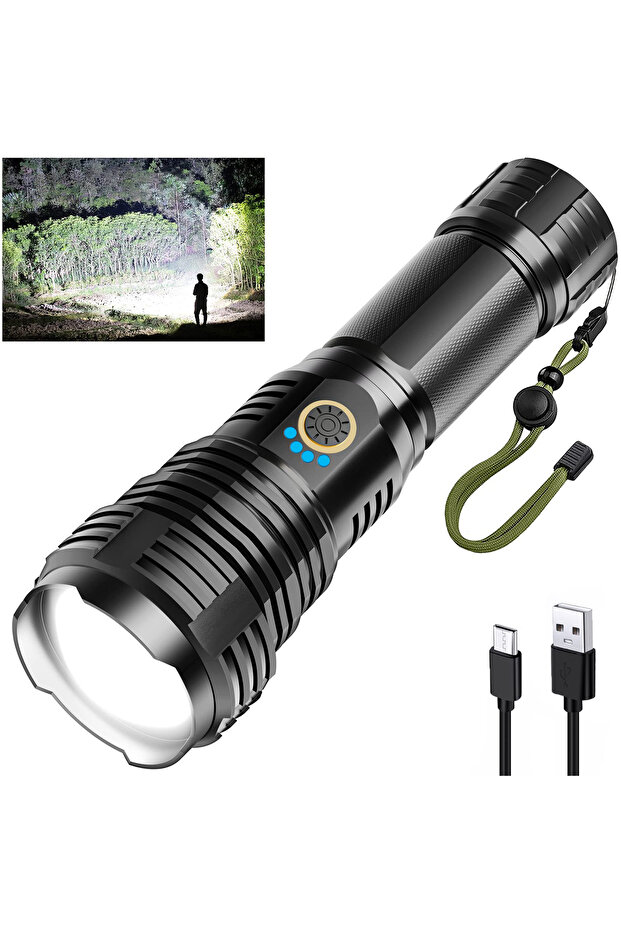 KADRAMA USB Rechargeable Flashlights 90000 High Lumens, High Power LED ...