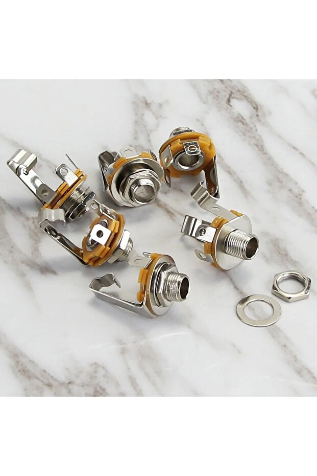 Choice FLEOR 6pcs 1/4" 6.35mm Guitar Jack Input Output Mono Jack with ...