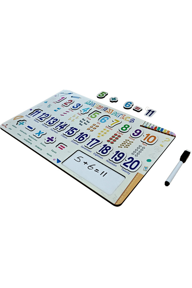 gift plus English Math Learning Board – Numbers 1–20, Operation Symbols ...