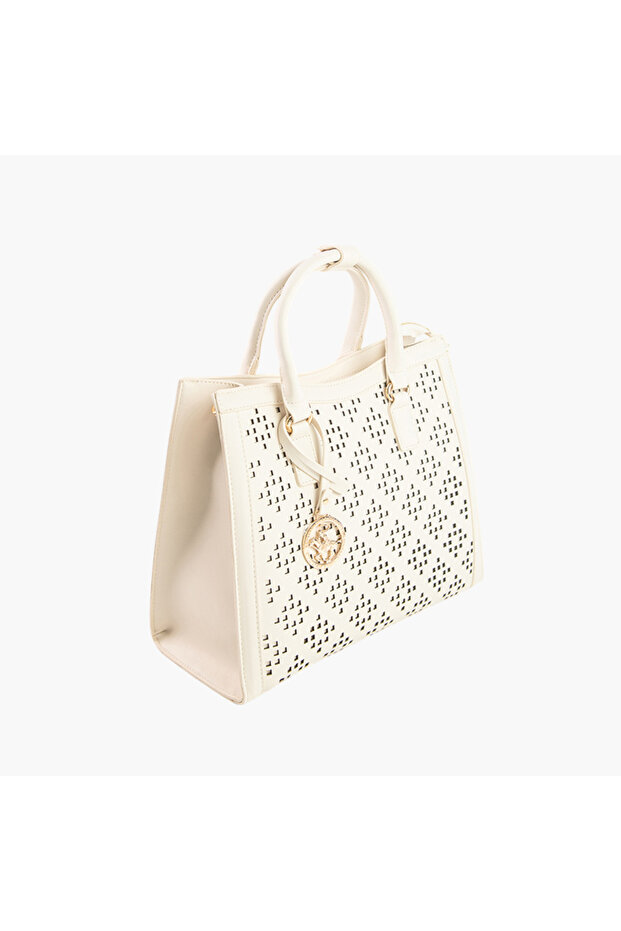 Beverly Hills Polo Club Laser-Cut Tote Bag- Trendyol