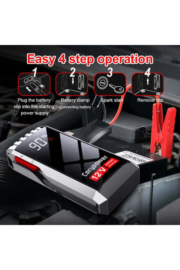 Sanlux Portable Car Jump Starter 600A, 12V Jump Starter with 6000mAh ...