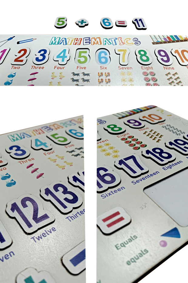 gift plus English Math Learning Board – Numbers 1–20, Operation Symbols ...