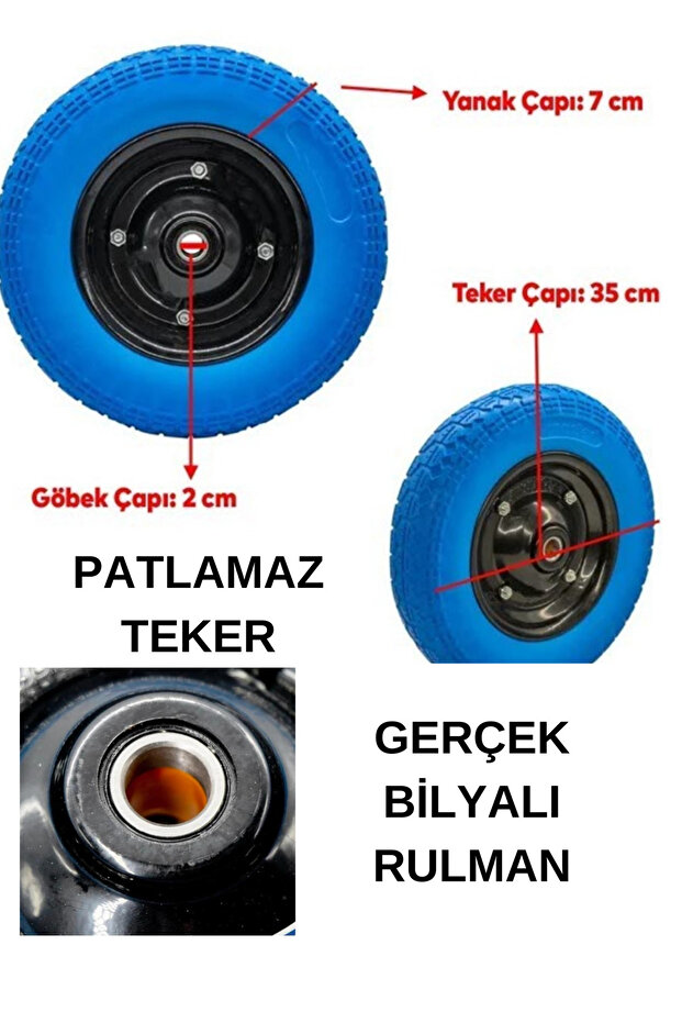 ELBER yapı market Profesyonel Patlamaz Yeni Nesil Pu El Arabası Tekeri ...