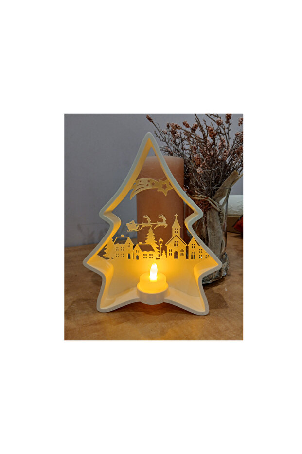 MİR STORE 3D Baskı Yılbaşı Ağaç Mumluk – Yeni Yıl Masa ve Ev Süslemesi ...