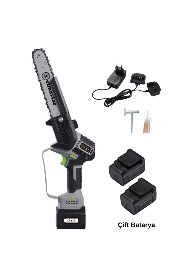 Reyo Zimastar SC-5808 Akülü Zincirli Budama Testeresi 4Ah Çift Akülü ve ...