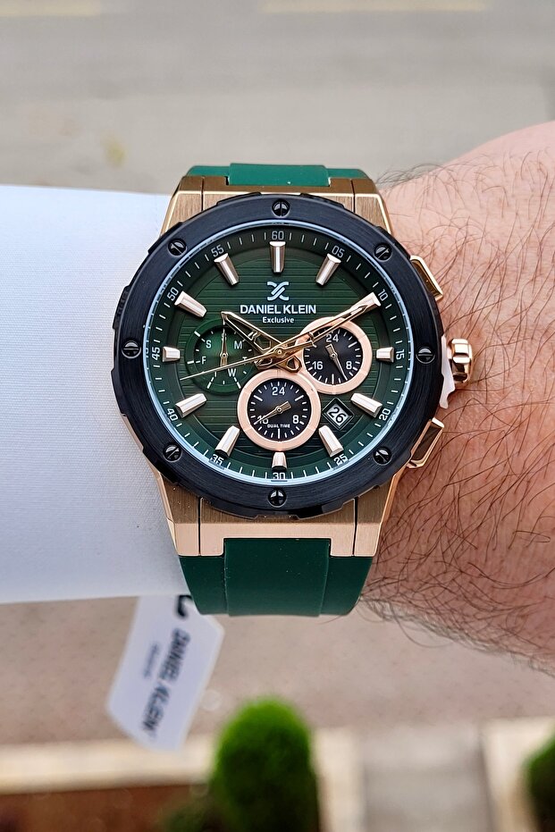Daniel Klein Kasası Rose Kordonu Yeşil Renk 44 mm İç Göstergeleri Aktif ...