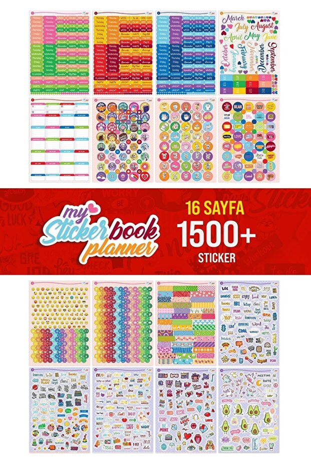 colortouch Planner Sticker Book 1500+ Adet Çıkartma - Ajanda, Günlük ...