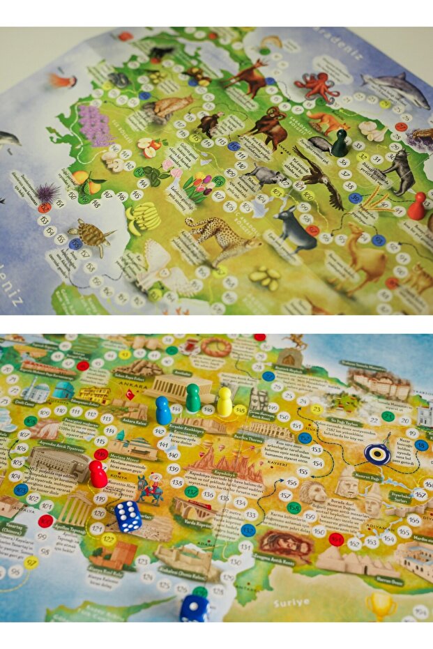 TOYFEST Lizzy Games Eğitici Çift Taraflı Türkiye Haritası Tarihi Yerler ...