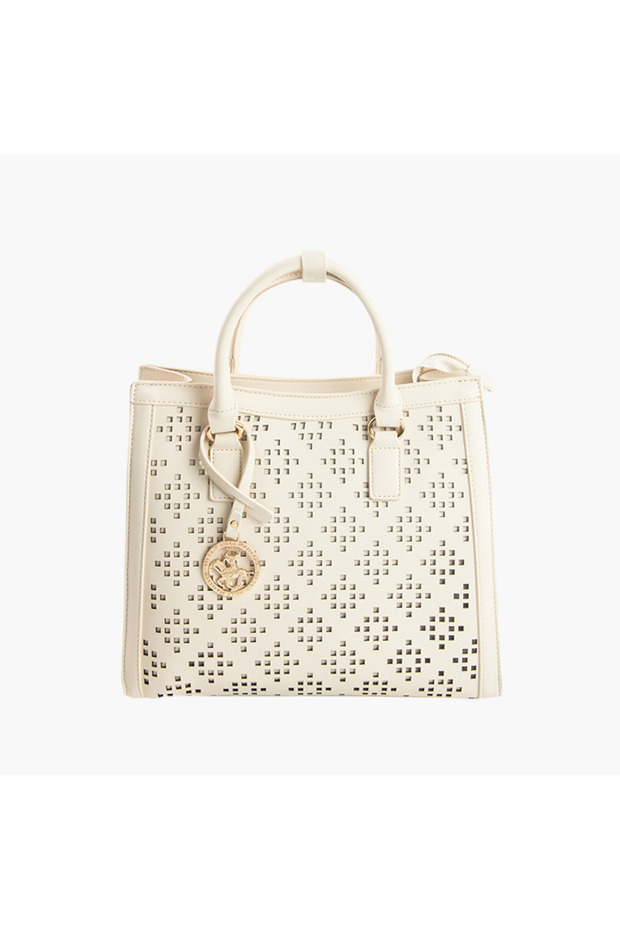 Beverly Hills Polo Club Laser-Cut Tote Bag- Trendyol