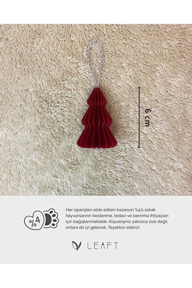 Leaft Design Premium Yılbaşı Ağacı Süsleri - 6'lı Set (6 cm) - 3D Baskı ...