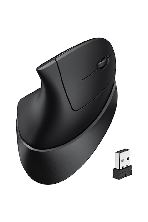 iClever TM254G Ergonomic Vertical Wireless Mouse, USB-C Rechargeable ...