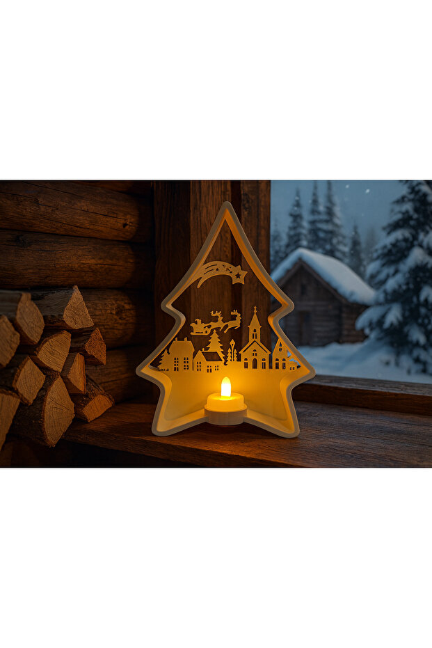 MİR STORE 3D Baskı Yılbaşı Ağaç Mumluk – Yeni Yıl Masa ve Ev Süslemesi ...