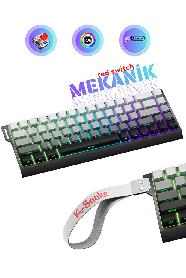 Rever RED Switch RGB Mekanik Gaming Oyuncu Klavyesi Özel Tasarım & Özel ...