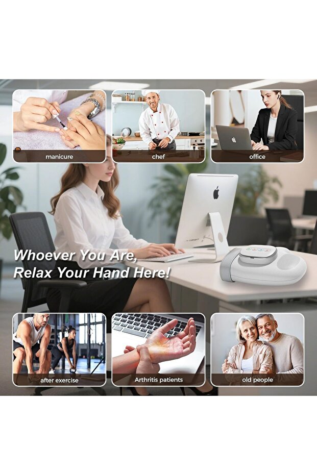 DentJet Smart Hand Massager Heat Compression Arthritis Relief Cordless ...