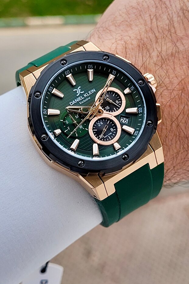 Daniel Klein Kasası Rose Kordonu Yeşil Renk 44 mm İç Göstergeleri Aktif ...