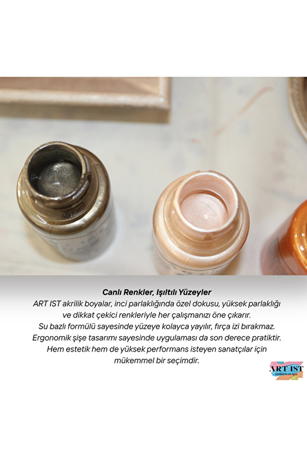 ART IST AURA Sedefli ve Vernikli Metalik Akrilik Boya 500 ml – 516 ...