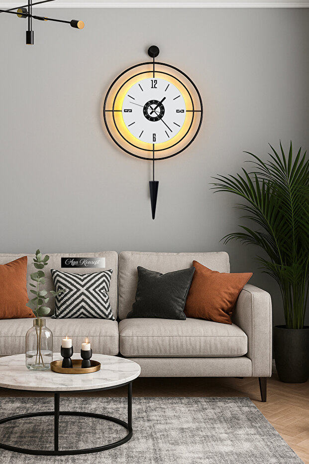 AGA KONSEPT LED'li SİYAH Target Pendulum Kristal (BÜYÜK BOY 50 X 75 Cm ...
