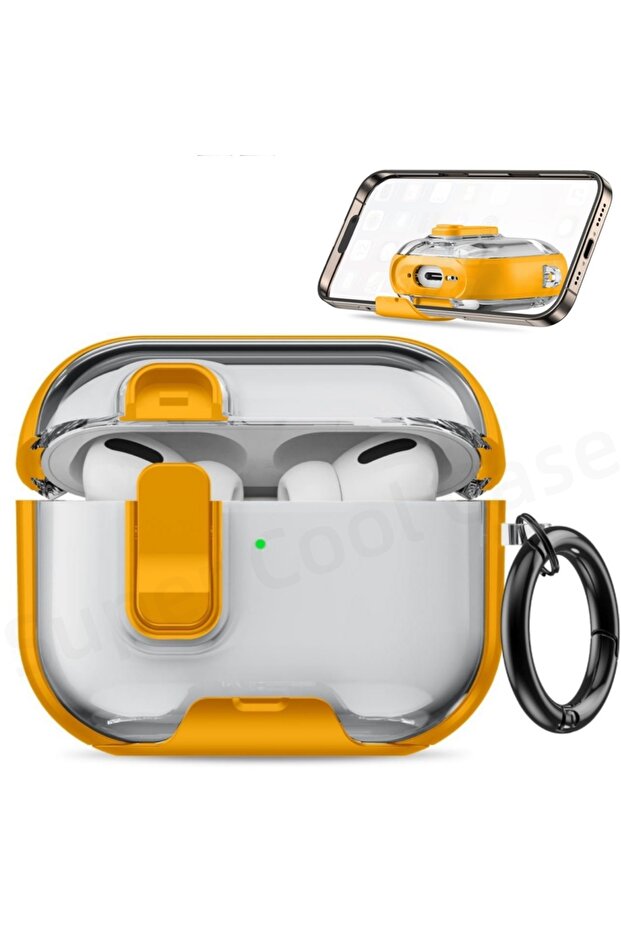 Choice جراب حماية لسماعات AirPods Pro 3 باللون الأصفر (إصدار 2025) مع ...