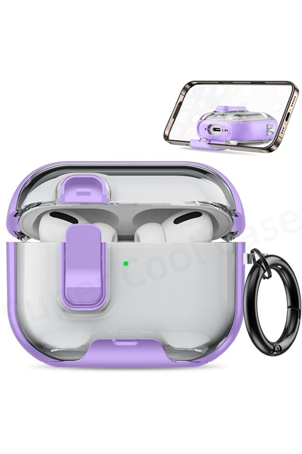Choice جراب حماية لسماعات AirPods Pro 3 باللون البنفسجي (إصدار 2025) مع ...
