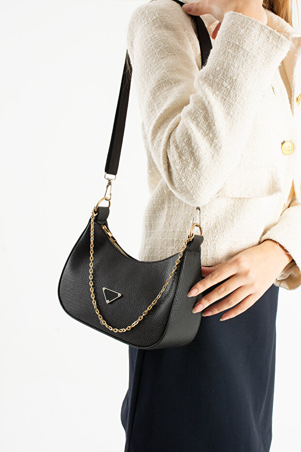 Zealous kadın siyah kolon askılı zincirli omuz çantası - Fiyatı, Yorumları