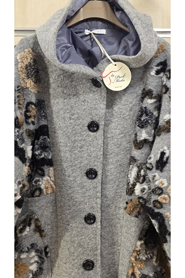 Park Moda Model de flori în relief pe haină din pâslă- Trendyol