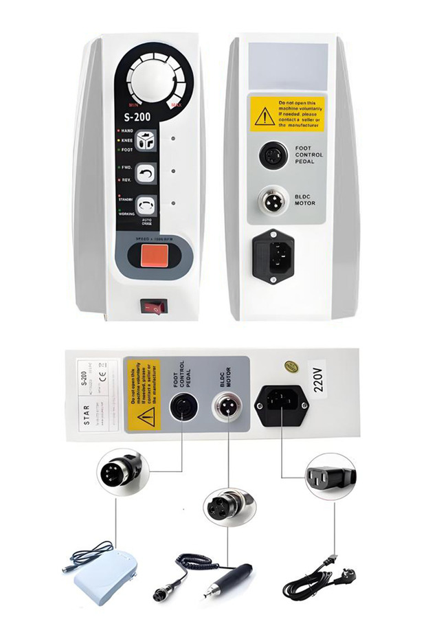 İXTECH S-200 60.000 Devir Kömürsüz Diz / Ayak / El Kontrollü Mikromotor ...