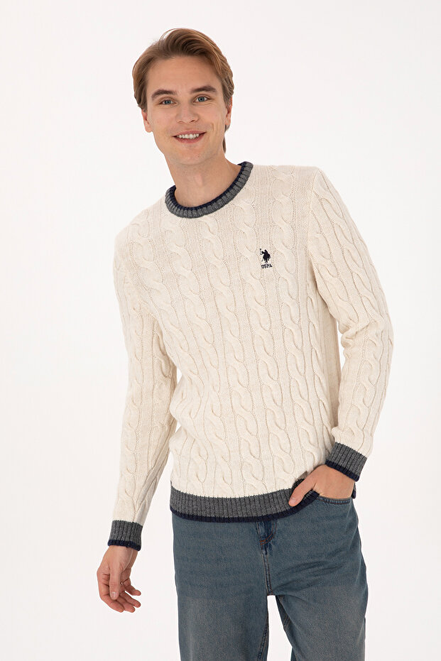 U.S. Polo Assn. Erkek Krem Kazak 50315017-VR071 - Fiyatı, Yorumları