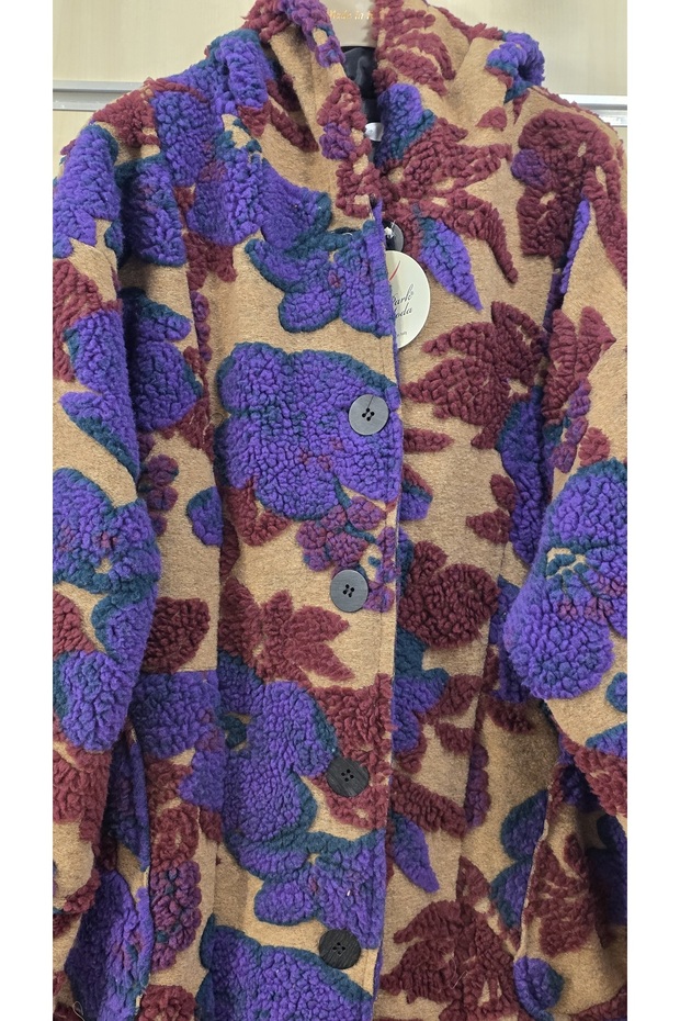 Park Moda Model de flori în relief pe haină din pâslă- Trendyol