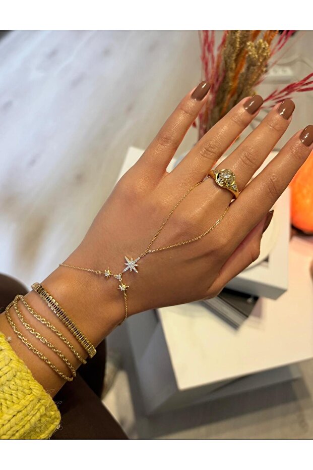 Ceso Accesories Yıldız Figürlü Zirkon Taşlı Altın Renk Şahmeran ...