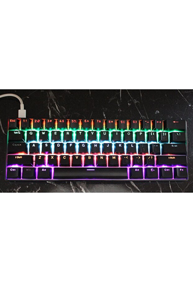 Apera H61K Mini Mekanik Kablolu Gaming Oyuncu Klavye Türkçe Q Blue ...