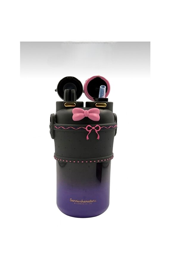 İnci Lisanslı Kuromi / My Melody Figürlü 2 Kapaklı Çelik Matara Askılı ...