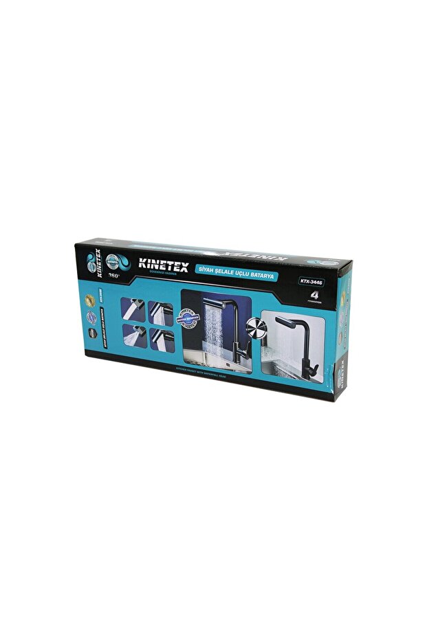 Go İthalat Kinetex Ktx-3446 Siyah 4 Fonksiyonlu Şelale Akışlı Kuğu ...