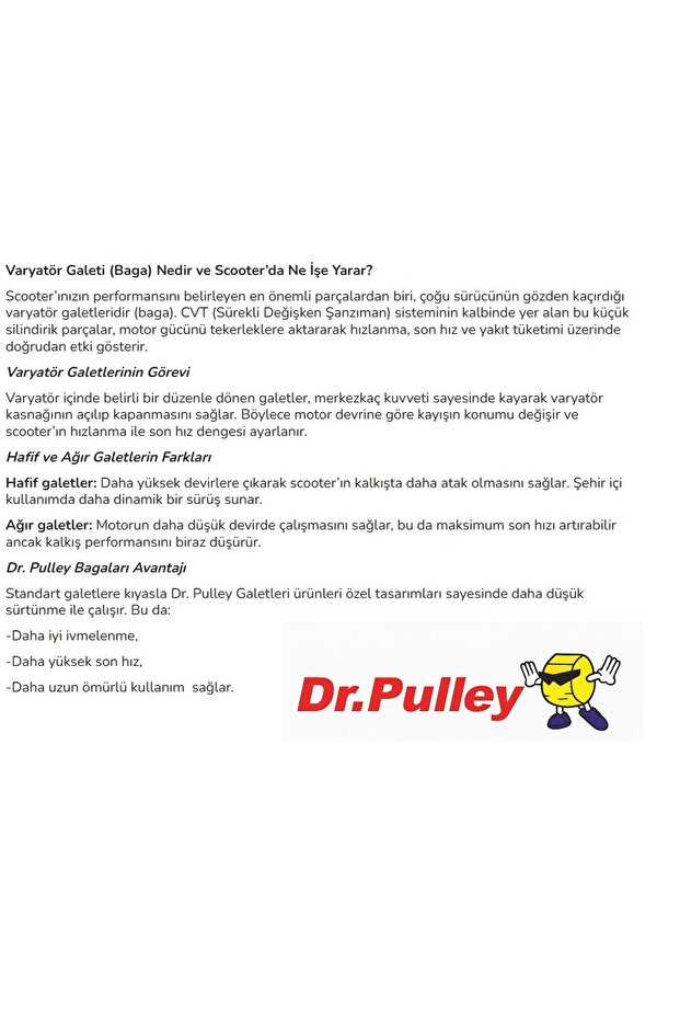 dr. pulley Scooter 50cc Ve 100cc Özel Baga Ağrılık Yuvar Tip 5.5gr ...