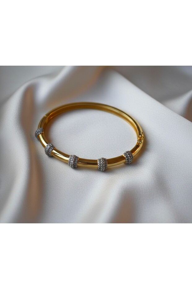 Emora Mora Boutique Altın Kaplama Gold Sıra Taşlı İnce Kelepçe - Fiyatı ...