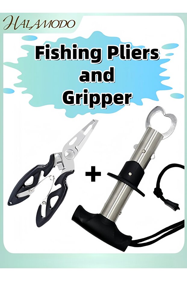 HALAMODO Fish Lip Gripper Pliers Fishing Pliers & Gripper Set Muti ...
