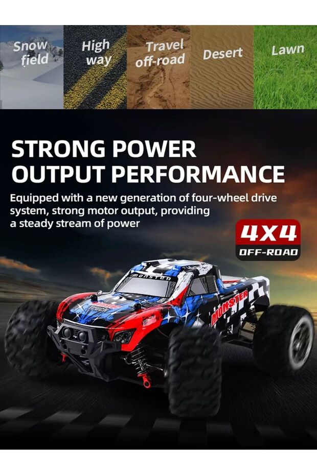 scntoys Uzaktan Kumandalı 70 Km/Hız Yapan RC Araba SUV 4X4 Full İç ...