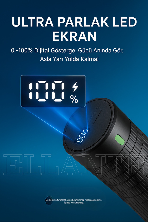 ellante ÇOK GÜÇLÜ Led El Feneri Yüksek Güç Şarj Edilebilir Taktik El ...
