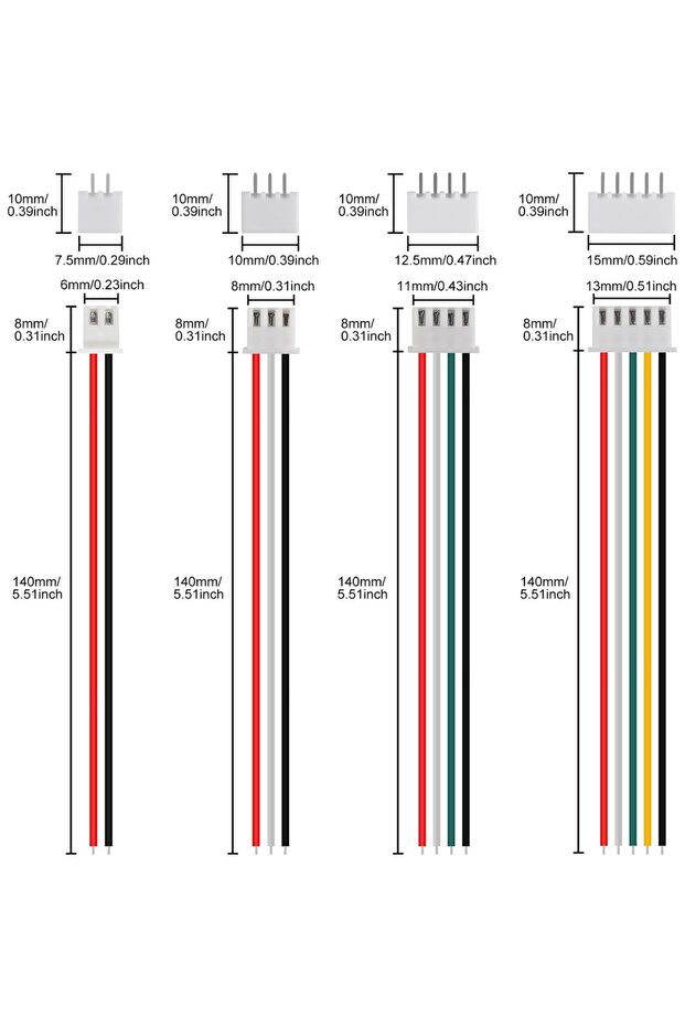 Choice 40 pairs 40 Pairs JST XH2.54 Connectors Wire Cable Plug ...