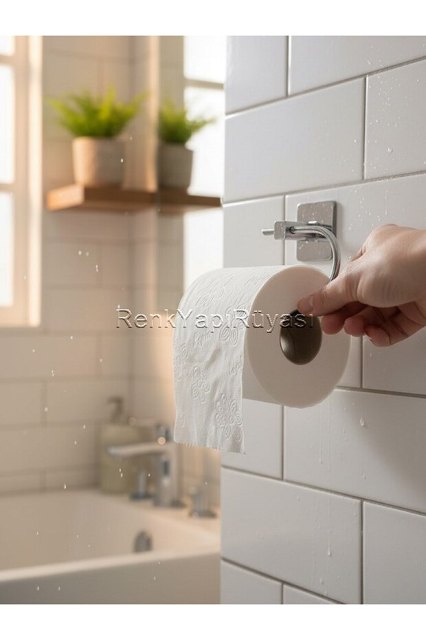 RENK YAPI RÜYASI Adhesive Toilet Paper Holder Gray Toilet Paper Holder ...
