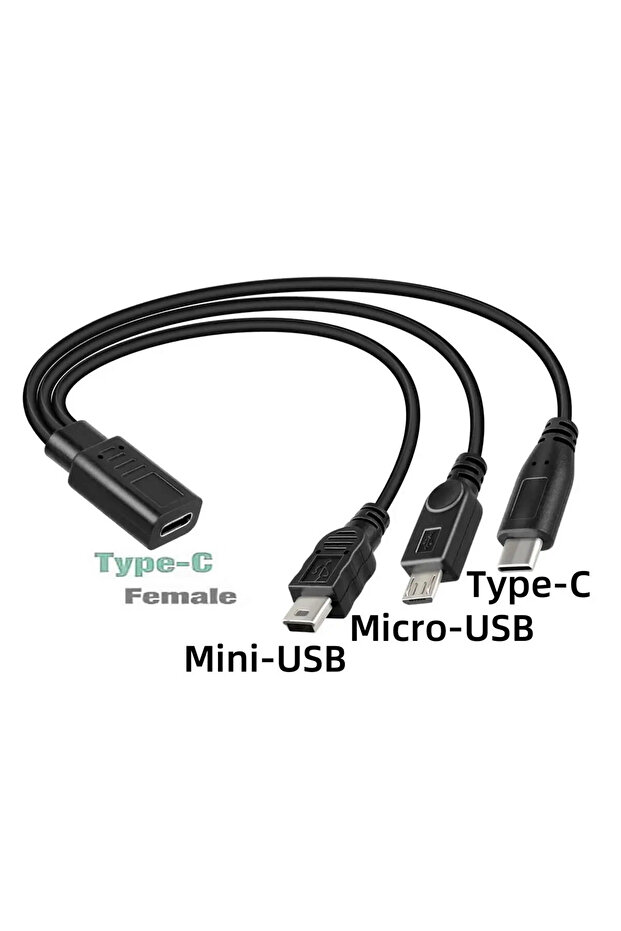 Choice C to 3in1 - 30cm 3 in 1 USB C Splitter Cable Type-C Extension ...