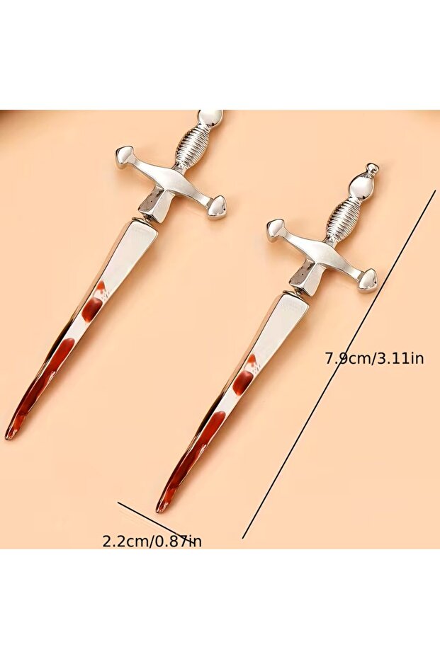 Minnoş Dükkan Hawy Metal Hip-Hop Punk Tarzı Kılıç Küpe 1 Adet - Fiyatı ...