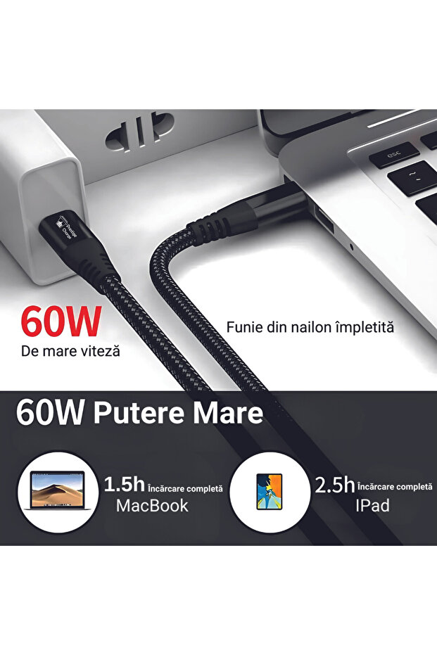 PRESTIGE CHARGE USB to USB-C PD60W Cable, Data Transfer and ...