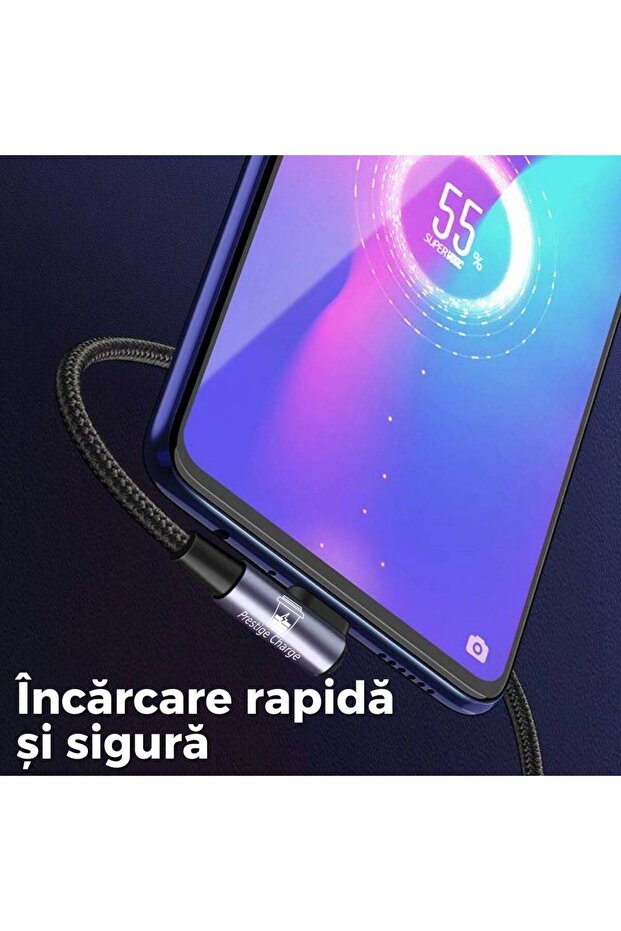 PRESTIGE CHARGE Cablu USB-C la USB-C 100W PD3.0, Date si Incarcare, Cap ...