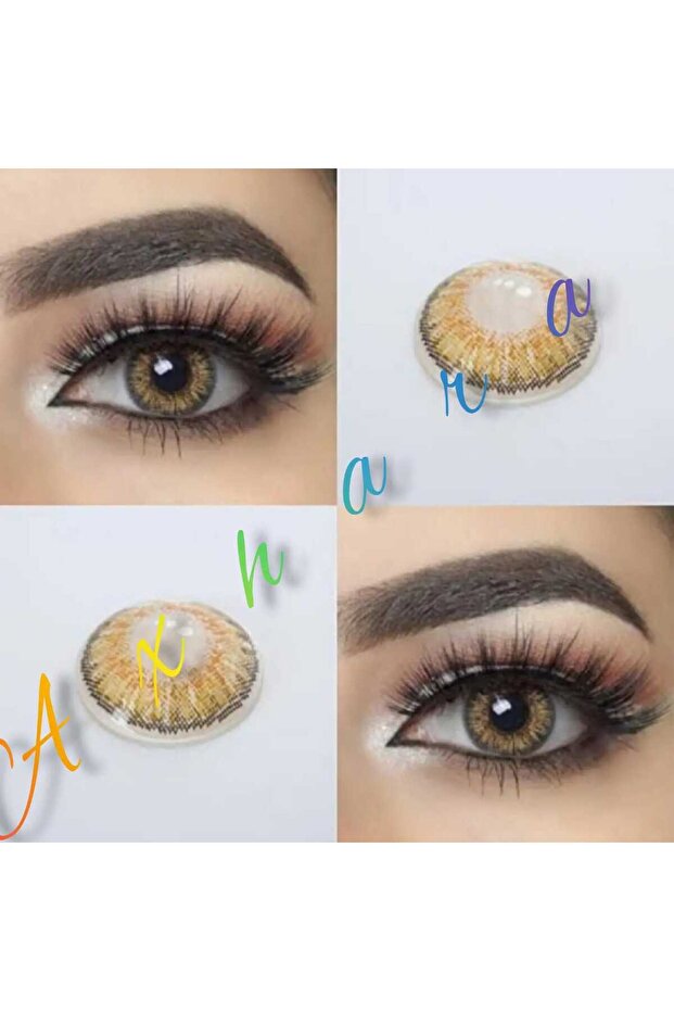 Axhara Newyork Henna Hazel Ela Renkli Göz Lensi Kirpik Yıllık - Fiyatı ...