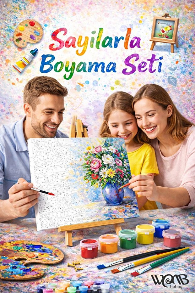 wombhobby Dere Yatağı Sayılarla Boyama Seti(40x50 Cm Tuval Şasesine ...