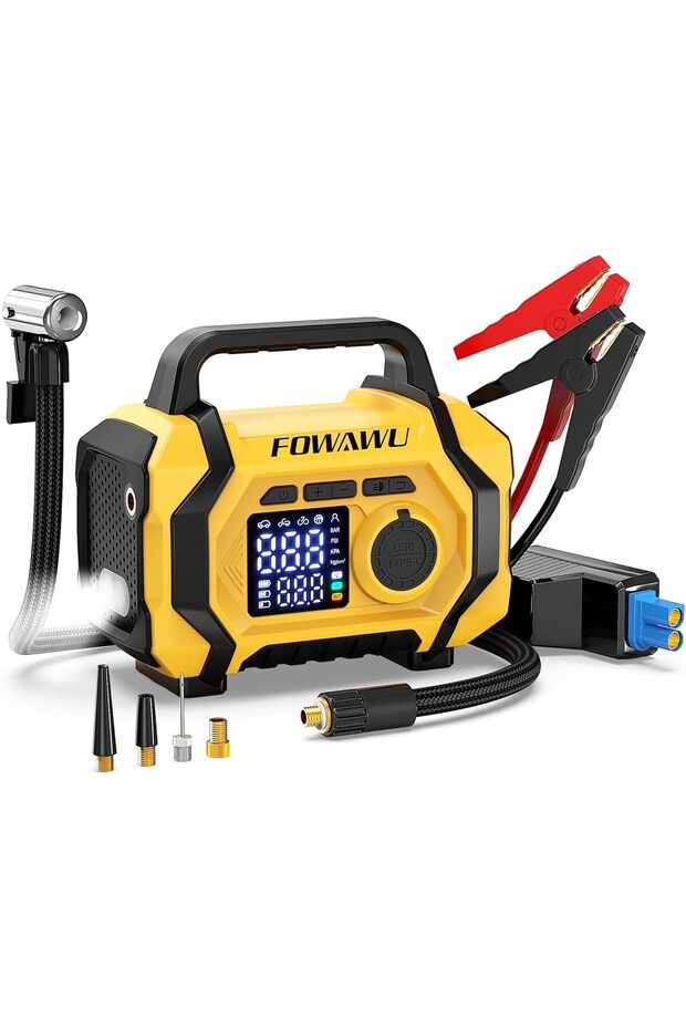 FOWAWU 6000A 26800mAh Jump Starter with Air Compressor,Car Battery ...