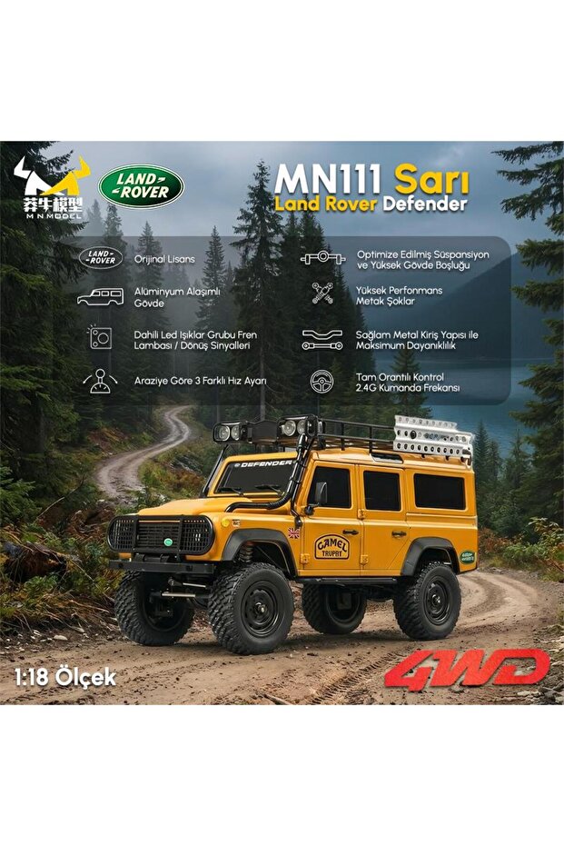 MN Model MN111 1/18 Land Rover Defender 110 4WD RC Model Rock Crawler ...